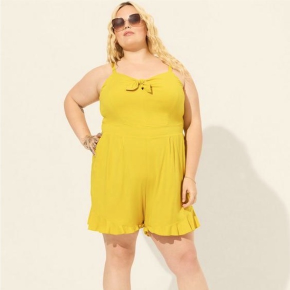 torrid | Pants & Jumpsuits | Torrid Challis Tiefront Romper | Poshmark